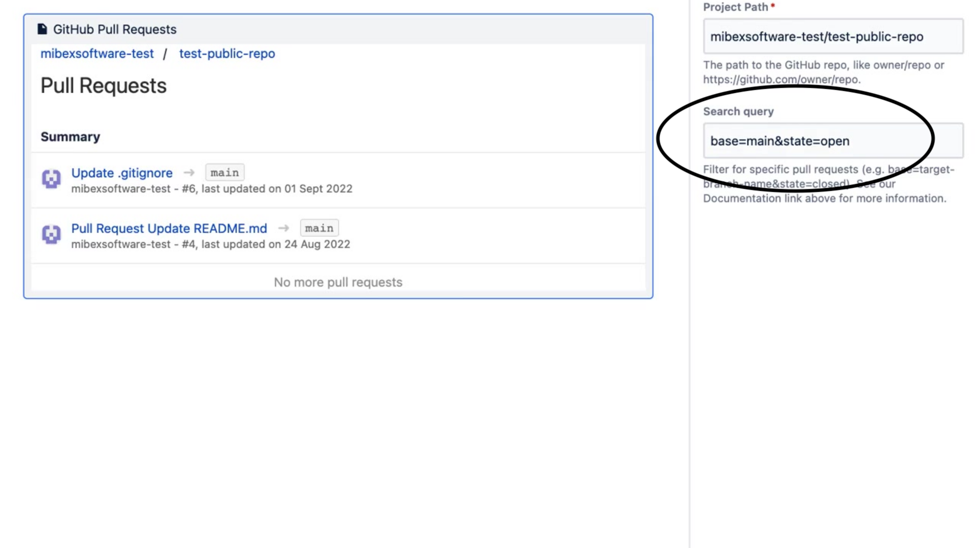 Include pull requests list