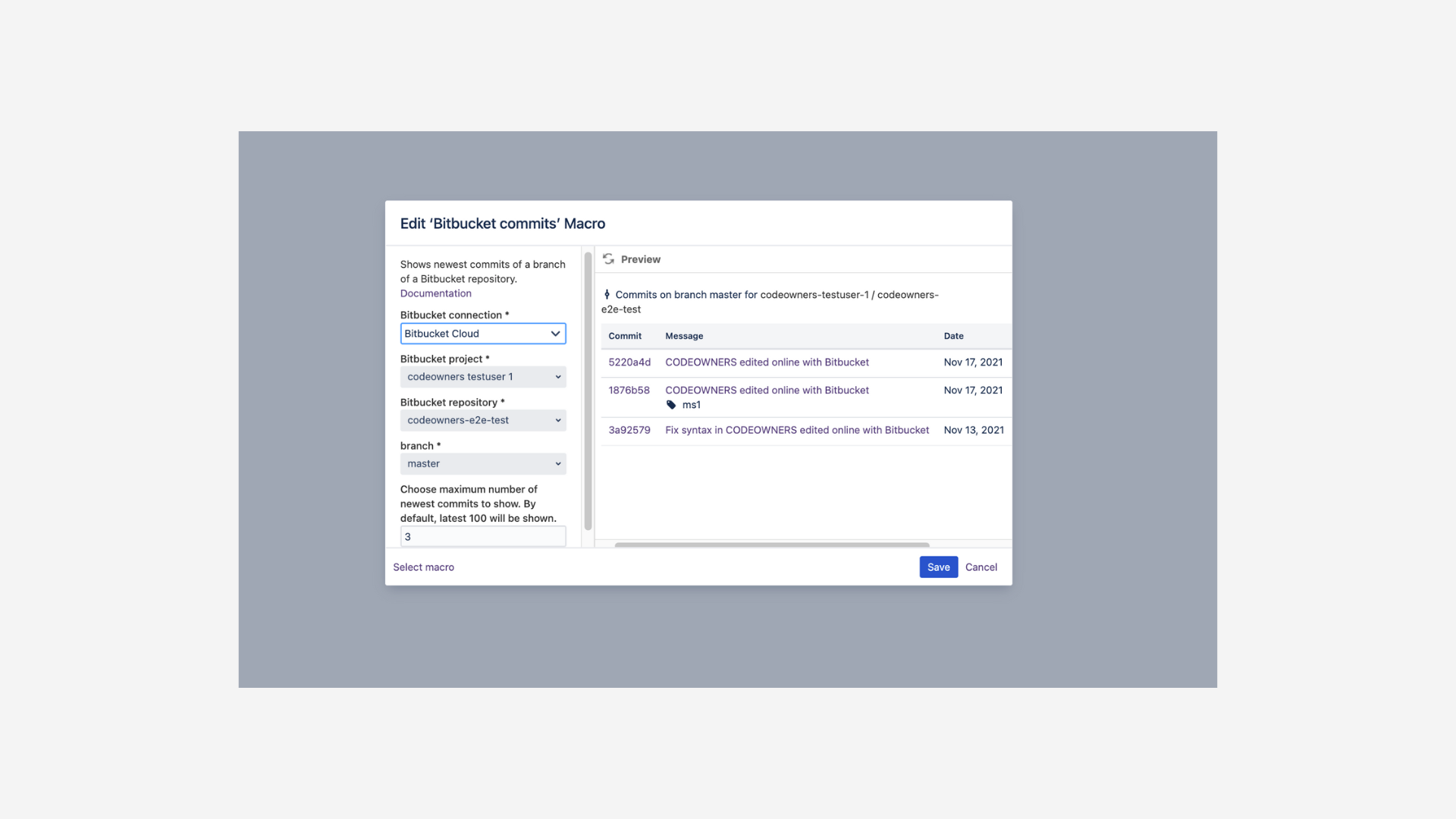 Include commits list
